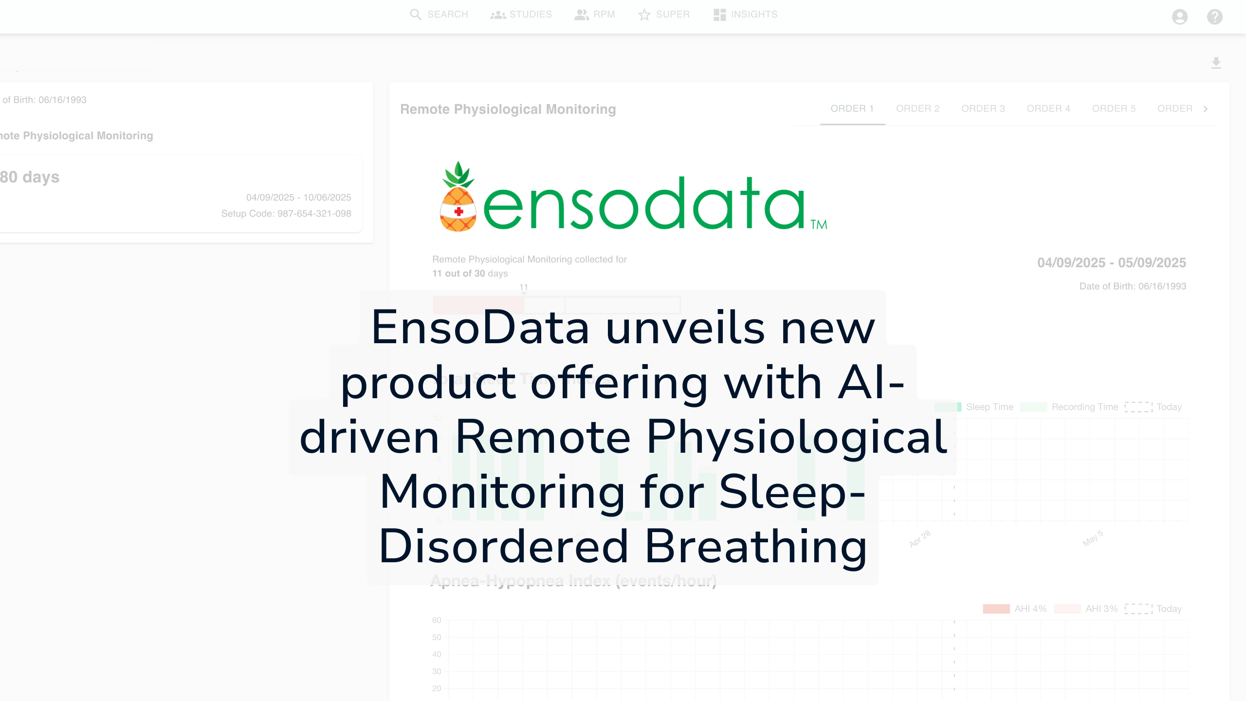 EnsoData unveils new product offering with AI-driven Remote Physiological Monitoring for Sleep ...